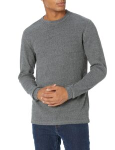 amazon essentials men's slim-fit long-sleeve waffle shirt, charcoal, large