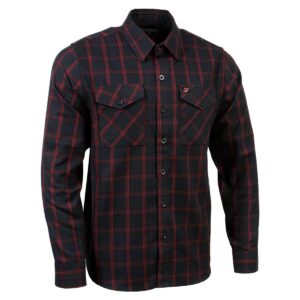 milwaukee leather mng11665 men's black and red long sleeve cotton flannel shirt - x-large