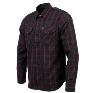 Milwaukee Leather MNG11665 Men's Black and Red Long Sleeve Cotton Flannel Shirt - X-Large