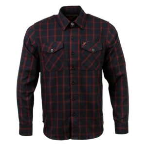 Milwaukee Leather MNG11665 Men's Black and Red Long Sleeve Cotton Flannel Shirt - X-Large