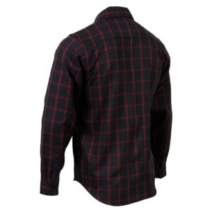 Milwaukee Leather MNG11665 Men's Black and Red Long Sleeve Cotton Flannel Shirt - X-Large