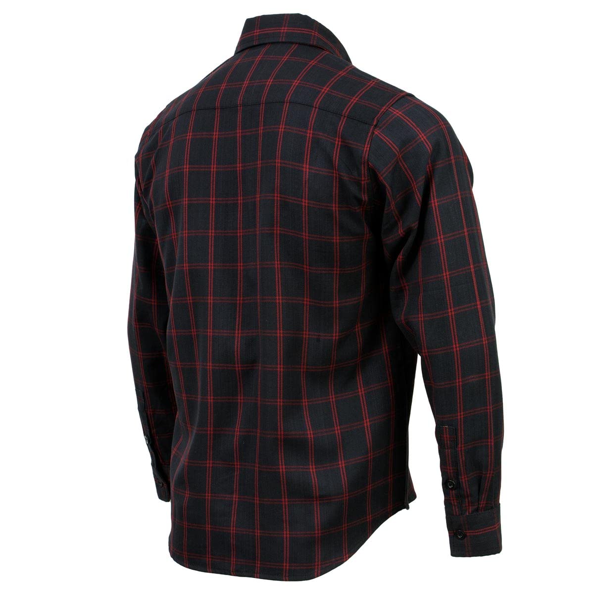 Milwaukee Leather MNG11665 Men's Black and Red Long Sleeve Cotton Flannel Shirt - X-Large