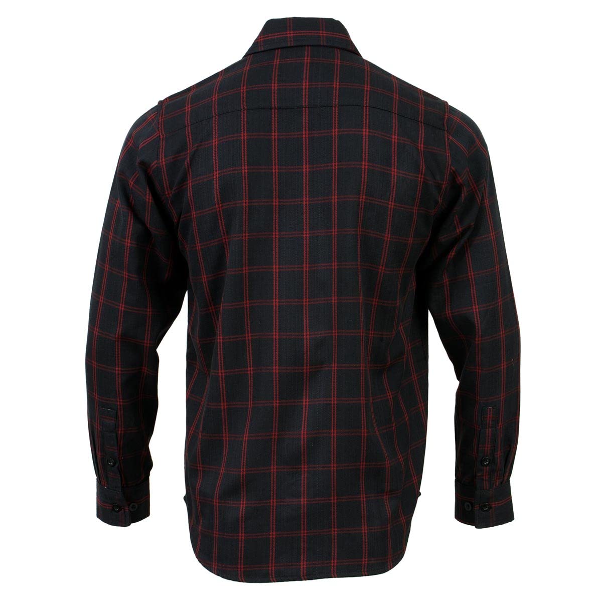 Milwaukee Leather MNG11665 Men's Black and Red Long Sleeve Cotton Flannel Shirt - X-Large