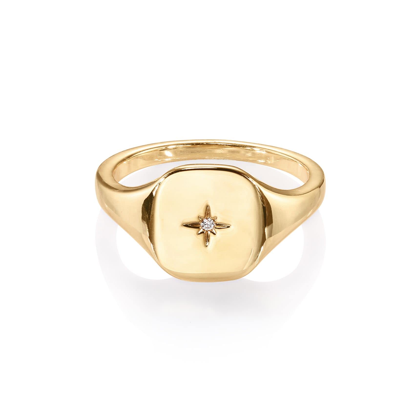 PAVOI 21C-R03 Signet Ring (Yellow Gold, 9)