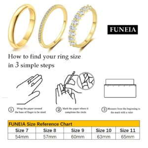 FUNEIA Stackable Gold Rings for Women Non Tarnish Trendy Dainty 14K Gold Plated Stacking Cubic Zirconia Thumb Ring Set Pack Statement Chunky Band Rings Promise Engagement Rings Size 7 8 9 10 11