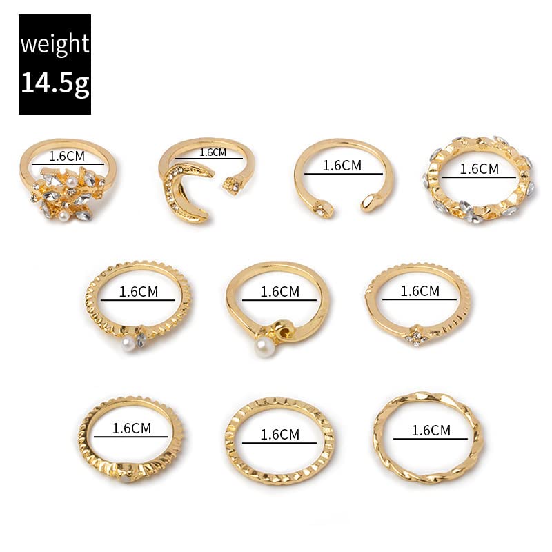 FUTIMELY Boho Retro Stackable Rings Sets for Teens Girls Women Rhinestone Knuckle Joint Finger Kunckle Nail Ring Sets (B)