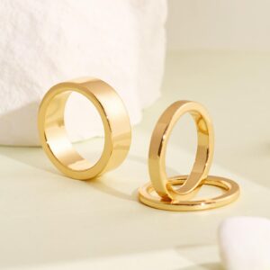 Gokeey Gold Rings for Women, 14K Gold Stacking Rings Set for Women Dainty Stackable Rings for Girls Jewelry Gifts Comfort Fit Size 5 to 10 (7)