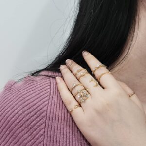 Sgoeths 10 Pcs Gold Knuckle Rings Set For Women Dainty Stack Gold Midi Rings Set Simple Carved Stackable Ring for Girls (10 Pcs Finger Rings)