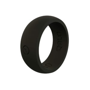 qalo men's classic rubber silicone ring, rubber wedding band, breathable, durable rubber wedding ring for men, 8.5mm wide 2.5mm thick, black, size 11