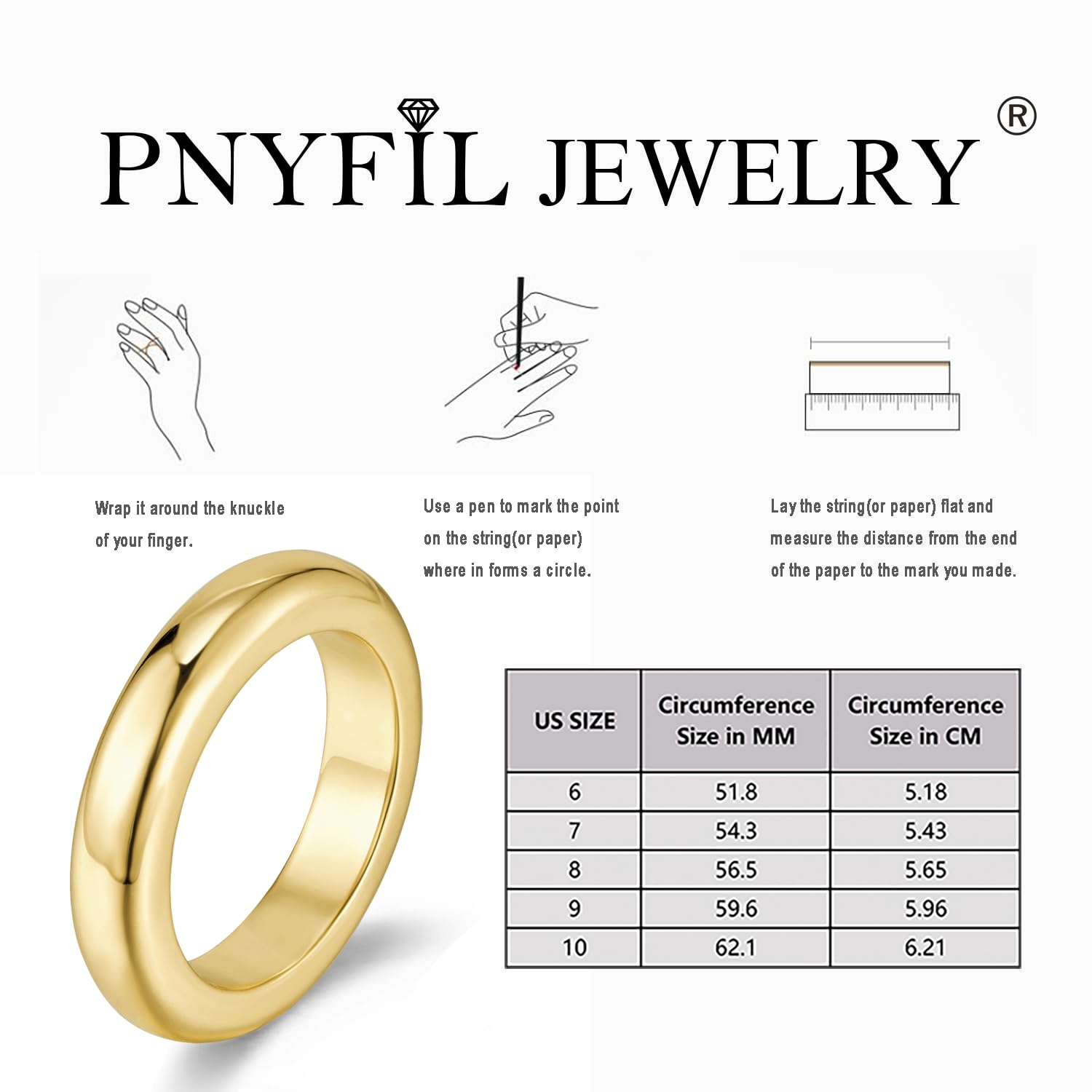 PNYFIL Gold Rings For Women Non Tarnish Plated Gold Ring Set Stackable Stacking Gold Filled Jewelry Finger Rings Wedding Bands Dainty Thumb Chunky Ring Pack Size5 6 7 8 9