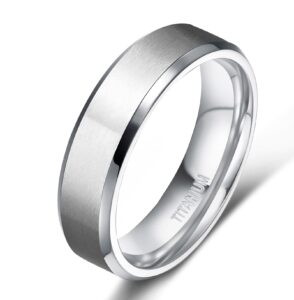 tigrade titanium rings 4mm 6mm 8mm 10mm wedding band in comfort fit matte for men women, silver, 6mm, size 10