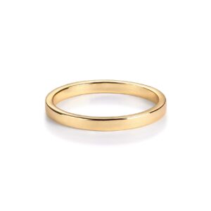 PAVOI 14K Gold Plated Stacking Ring | Bands for Women (Yellow Plated, 7)