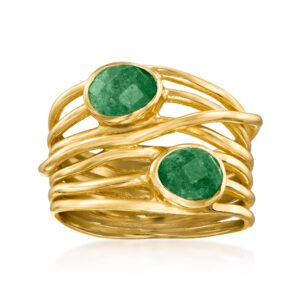 ross-simons gemstone highway ring in 18kt gold over sterling