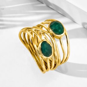 Ross-Simons Gemstone Highway Ring in 18kt Gold Over Sterling