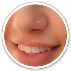 tiny silver nose ring hoop - 24 gauge snug nose hoop thin nose piercings hoops - nose piercing rings