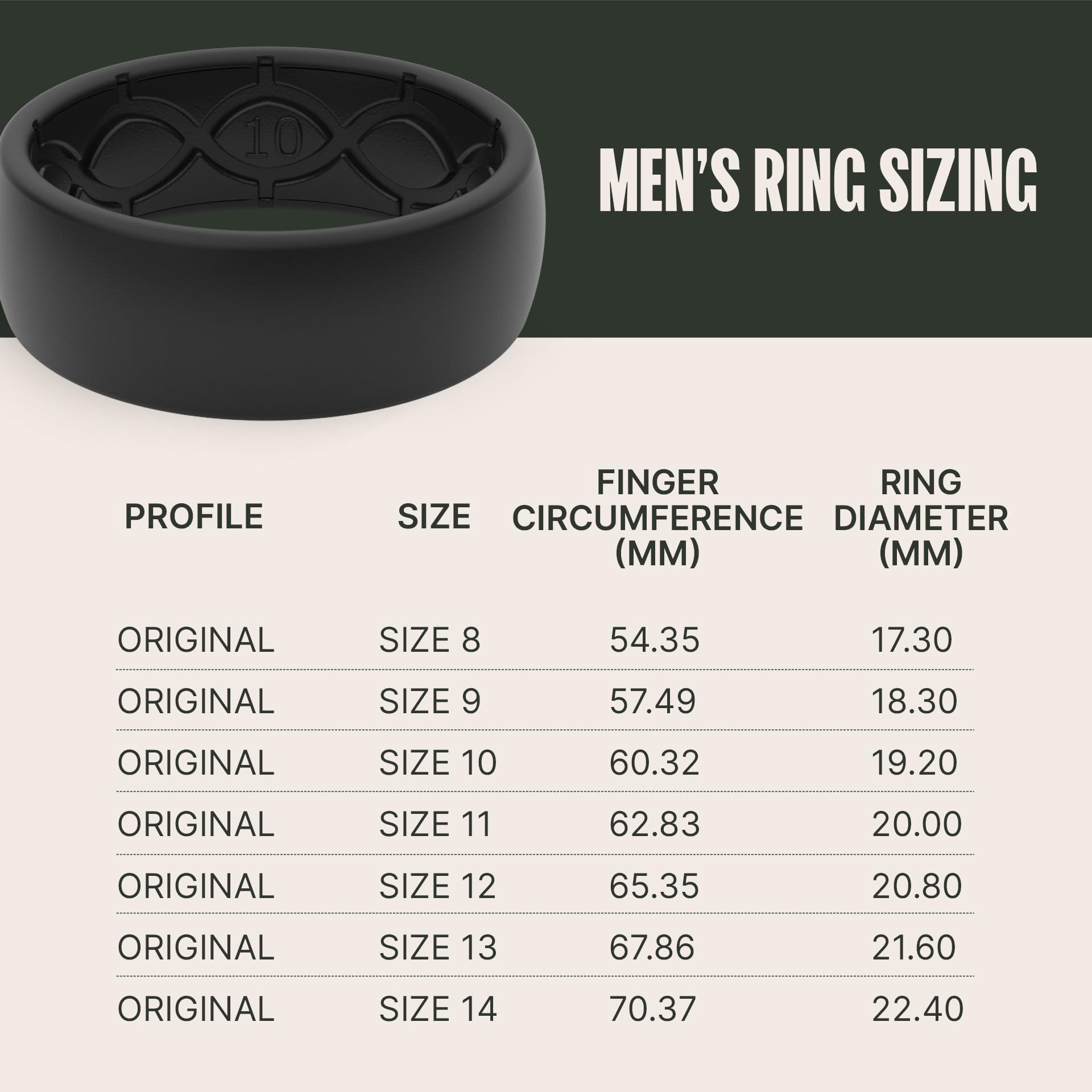 Groove Life Solid Black/Black Ring - Breathable Silicone Wedding Rings for Men, Lifetime Coverage, Unique Design, Comfort Fit Ring - Size 12