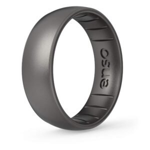 enso rings classic elements silicone ring infused with precious elements – wedding engagement band – 6.6mm wide, 1.75mm thick (platinum, 11)