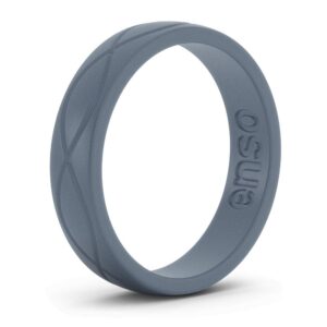 enso rings women’s infinity silicone wedding ring – hypoallergenic wedding band for ladies – comfortable band for active lifestyle – 4.5mm wide, 1.5mm thick (slate, 7)