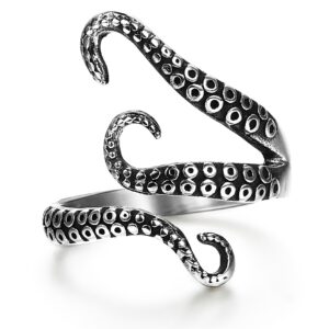 fibo steel stainless steel octopus shape rings for men women vintage rings,size 7-13 (12)