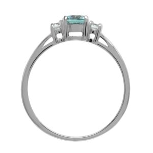 Silvershake Petite Created Color Change Alexandrite and White Cubic Zirconia 925 Sterling Silver Promise Ring Size 6