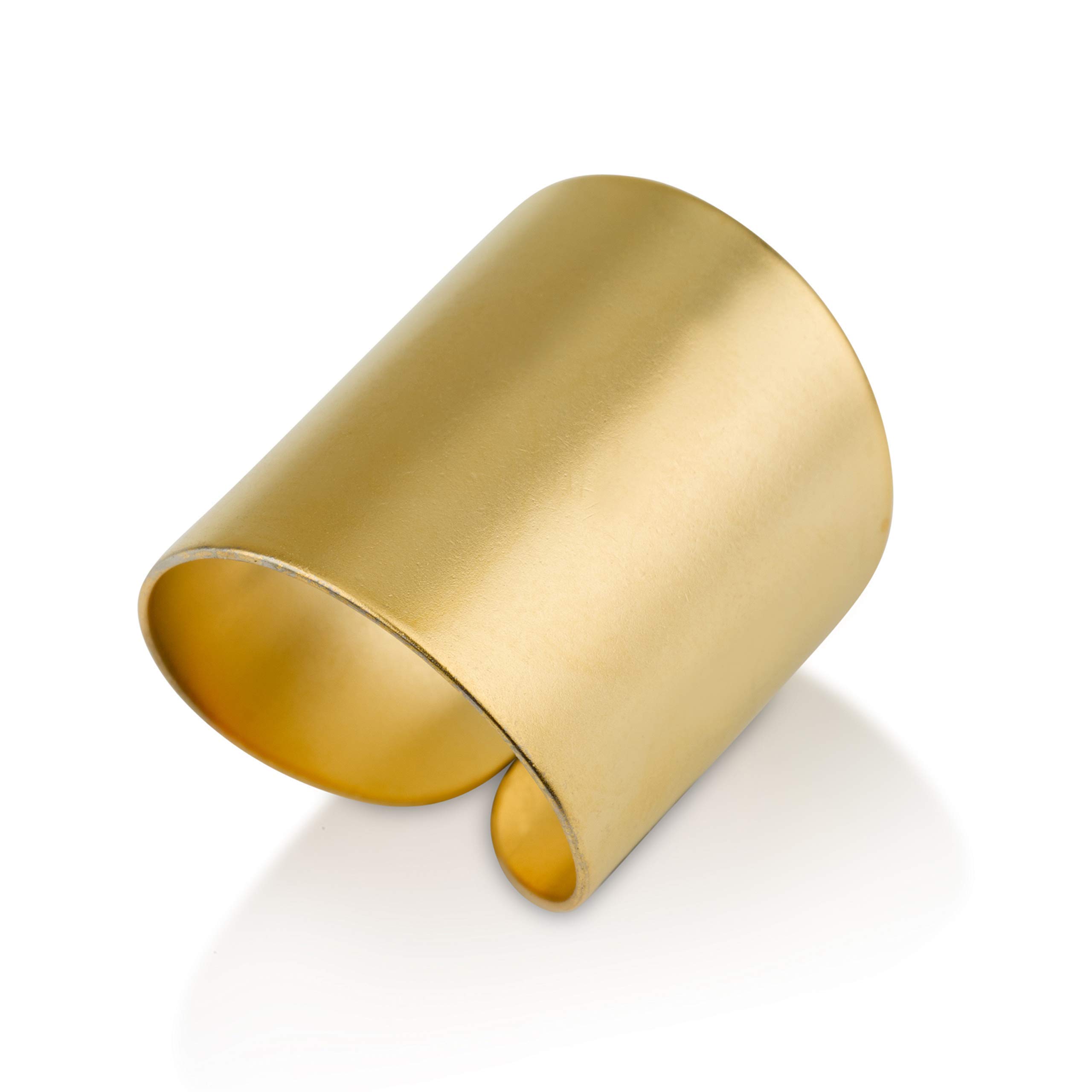 Modern Statement Gold Rings for Women and Girls, Adjustable Wide Cuff Ring Wrap Open Ring