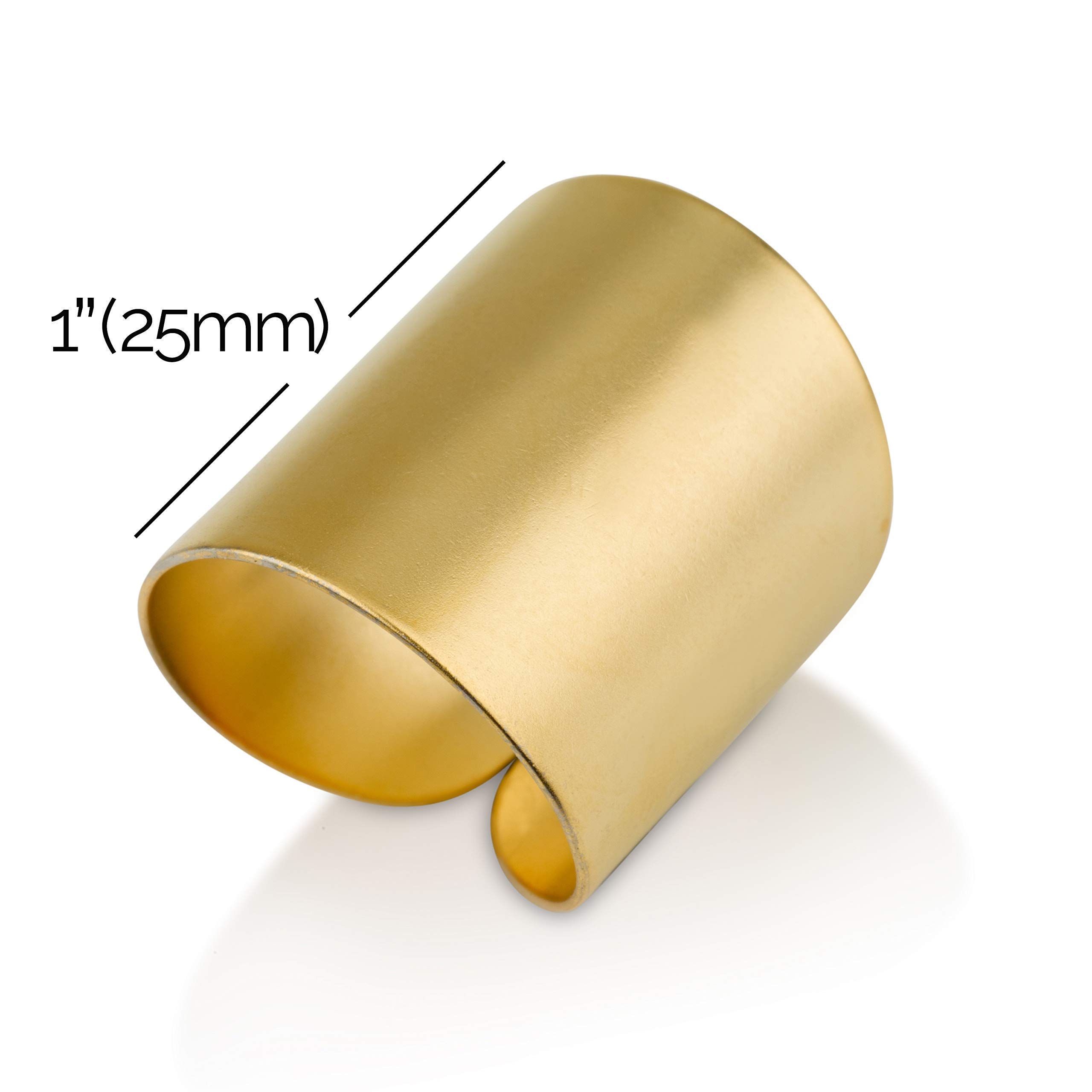 Modern Statement Gold Rings for Women and Girls, Adjustable Wide Cuff Ring Wrap Open Ring