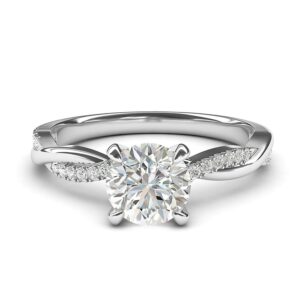 thelanda sterling silver 4-prong petite twisted vine 1.0 ct genuine moissanite engagement ring promise bridal ring (6.5)