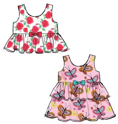 McCall Pattern Company M6944 Toddlers' Top, Dresses, Rompers and Panties, Size CAA