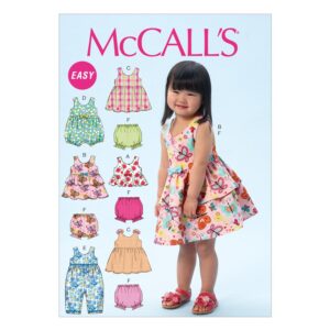 mccall pattern company m6944 toddlers' top, dresses, rompers and panties, size caa