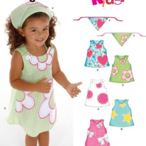 New Look Sewing Pattern 6578 Toddler Dresses, Size A (1/2-1-2-3-4)