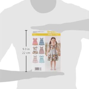 Simplicity Learn To Sew Patterned Girl's Dress Sewing Pattern Template, Sizes 3-8