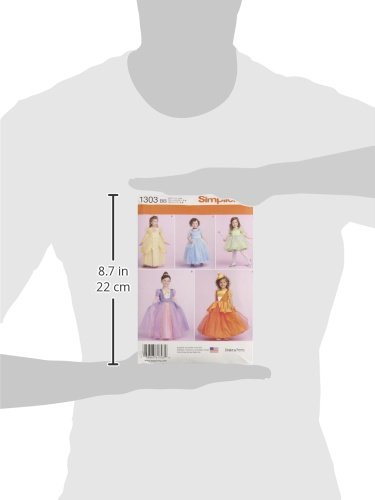 SIMPLICITY 1303 Girl's Halloween Costume Princess Dress Sewing Pattern, Sizes BB (3-6)