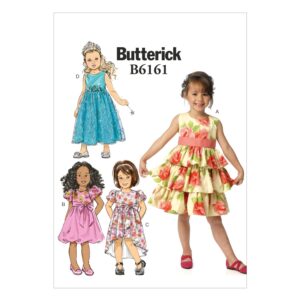 butterick patterns b6161cdd childrens's/girls' dress sewing template, cdd (2-3-4-5)