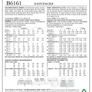 Butterick Patterns B6161CDD Childrens's/Girls' Dress Sewing Template, CDD (2-3-4-5)