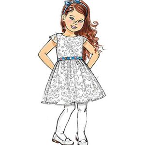 Butterick Patterns 6201, Children's/Girls Dress,Sizes, CDD (2-3-4-5), White