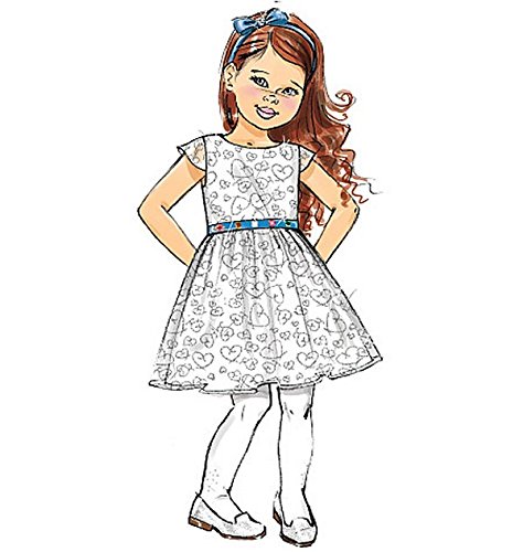 Butterick Patterns 6201, Children's/Girls Dress,Sizes, CDD (2-3-4-5), White