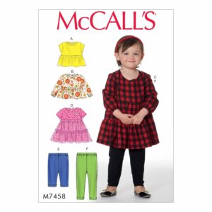 mccall's patterns toddlers' gathered, dresses and leggings tops