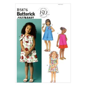 butterick patterns b5876 toddlers' children's dress sewing templates, size ccb