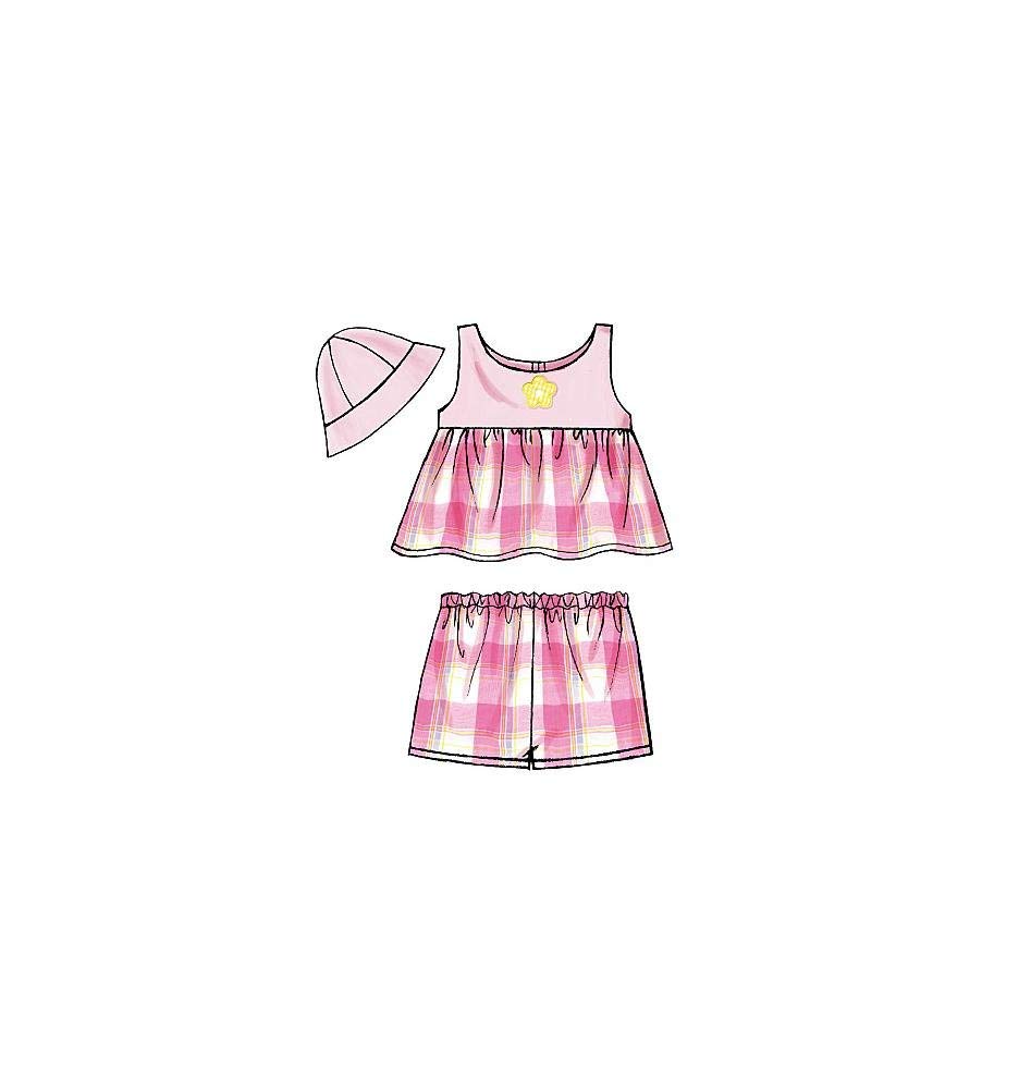 BUTTERICK PATTERNS B5017 Infants' Top, Dress, Panties, Shorts, Pants and Hat