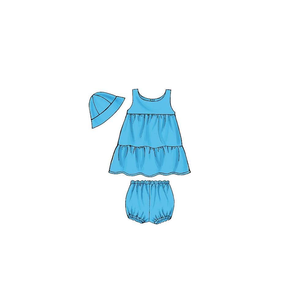 BUTTERICK PATTERNS B5017 Infants' Top, Dress, Panties, Shorts, Pants and Hat