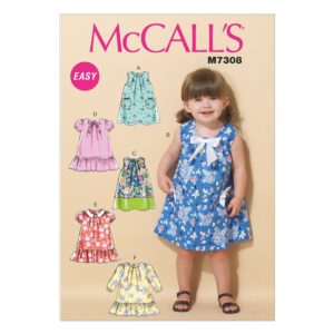 mccall's patterns m7308 toddlers' tent dresses, ccb