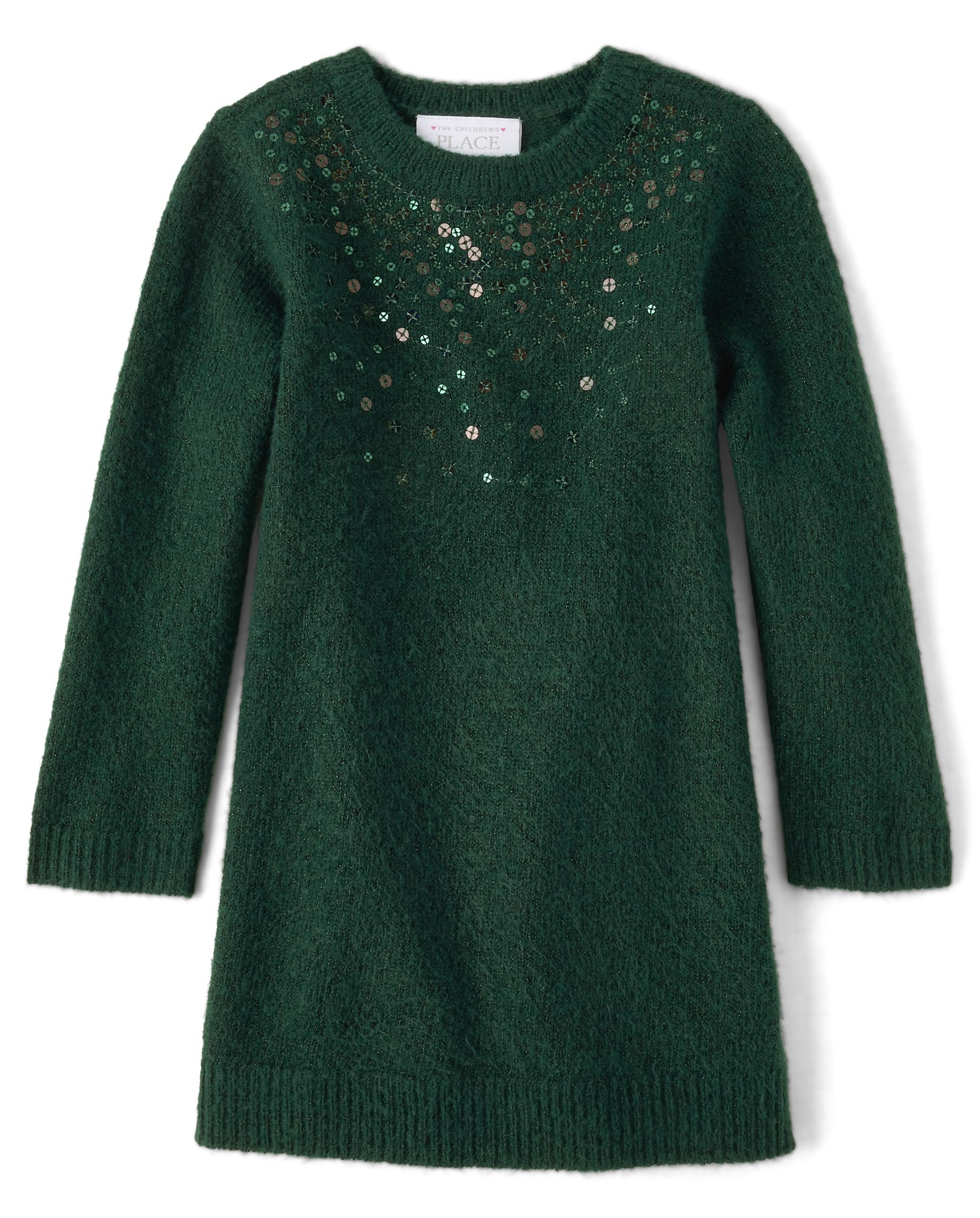 The Children's Place Baby Girls' and Toddler Sweater Dress, Forest Green, 4T