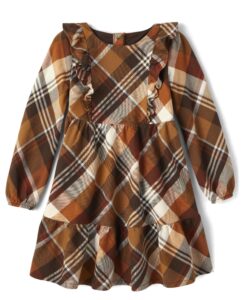 gymboree,and toddler long sleeve casual print dresses,flutter plaid,5t