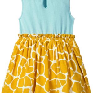 HILEELANG Toddler Girl Dress Casual Summer Short Sleeve Cotton Yellow Deer Party Elastic Waist Twinly Swing Dresses 3T