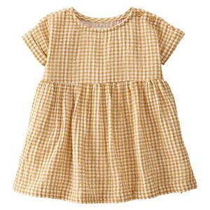 little planet by carter's baby-girls Baby & Toddler Girls' Organic Cotton Dress, Gold Plaid, 4