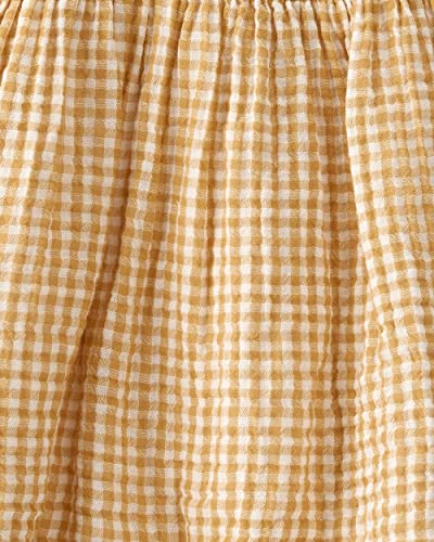 little planet by carter's baby-girls Baby & Toddler Girls' Organic Cotton Dress, Gold Plaid, 4