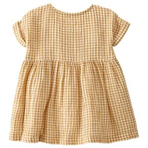 little planet by carter's baby-girls Baby & Toddler Girls' Organic Cotton Dress, Gold Plaid, 4