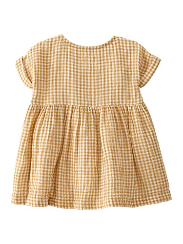 little planet by carter's baby-girls Baby & Toddler Girls' Organic Cotton Dress, Gold Plaid, 4