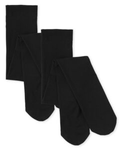 the children's place girls 2-pack tights, black -2 pack, 8-10 us