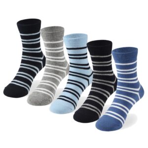 cotton day kids boys crew dress socks bright colorful stripes design 6-8 years blue gray size m (8)